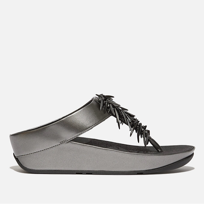 FITFLOP RUMBA BEADED SANDAL - PEWTER – Kaufman Shoes